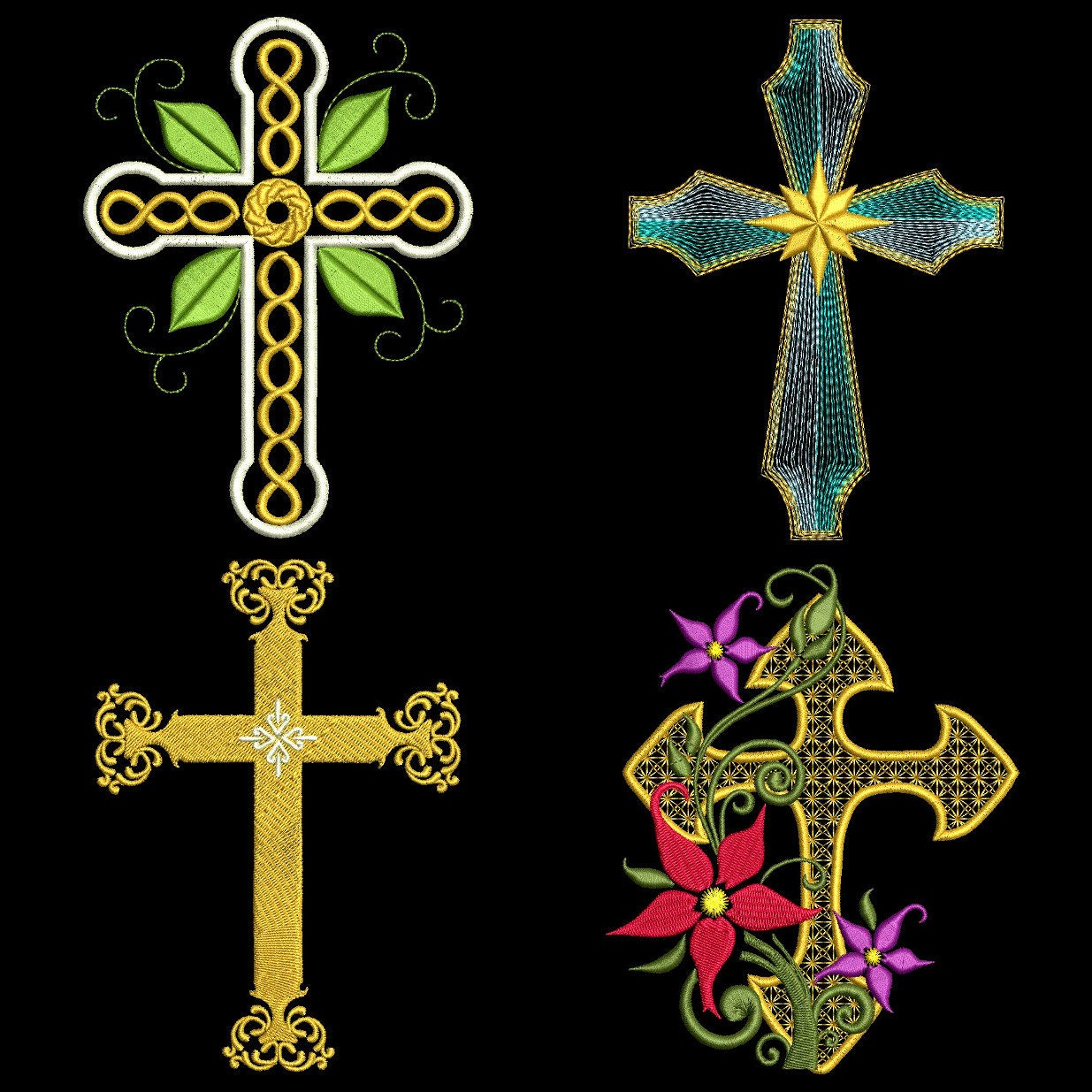 ELEGANT CROSSES 6inch 10 Machine Embroidery Designs | Etsy
