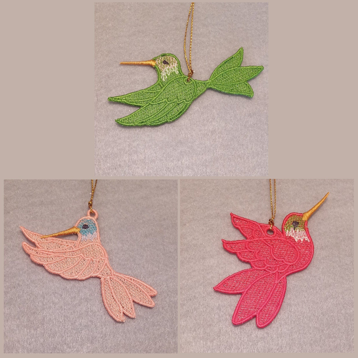 FSL PRETTY HUMMER Ornaments 3.50inch free Standing Lace | Etsy