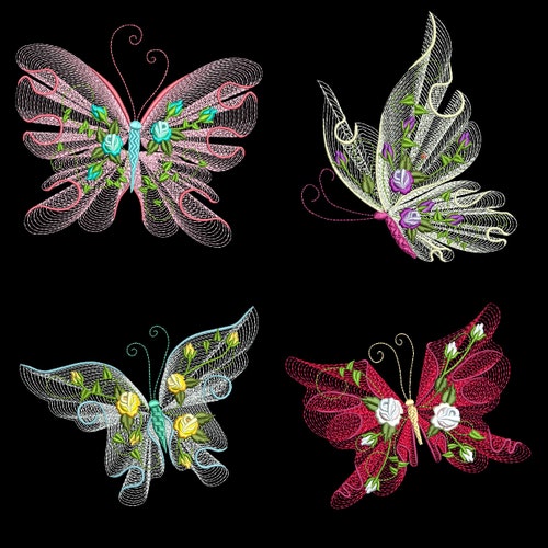 FLUTTERBY LUV 3 4 Inch Size Pack 10 Machine Embroidery - Etsy