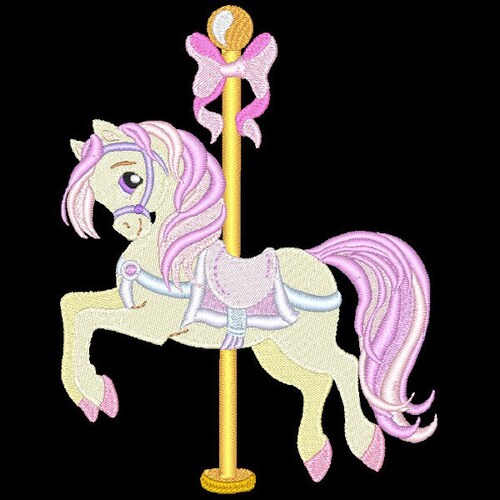 Carousel Horse Machine Embroidery Design - Etsy