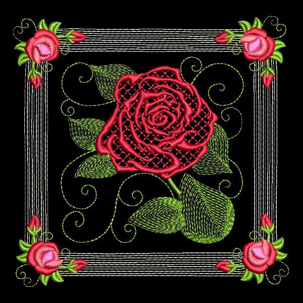 PRETTY ROSE BLOCKS 6inch 10 Machine Embroidery Designs - Etsy