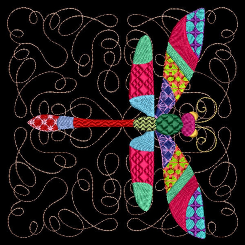 PATCHWORK DRAGONFLIES 6inch 24 Machine Embroidery Designs | Etsy