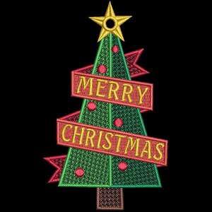 FSL CHRISTMAS TREES (6 Inch)- 10 Machine Embroidery Designs Instant ...