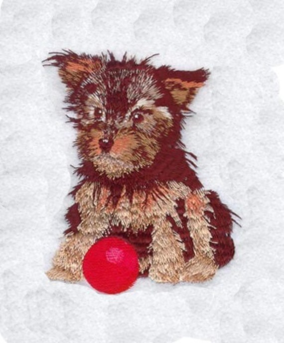 YORKIE TERRIER PUPPY Machine Embroidery Quilt Block azeb | Etsy