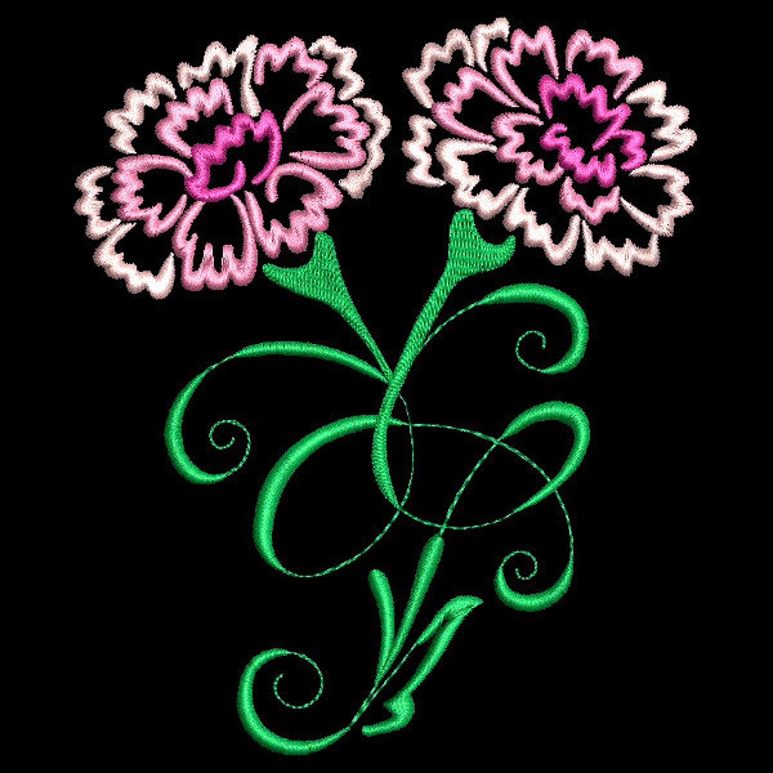 PINK CARNATIONS 4inch 10 Machine Embroidery Designs - Etsy