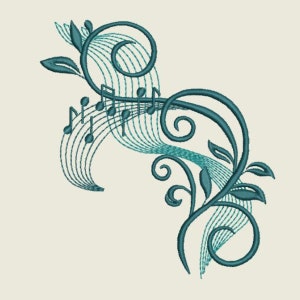 RIPPLE MUSICAL NOTES (4inch) - 10 Machine Embroidery Designs Instant ...