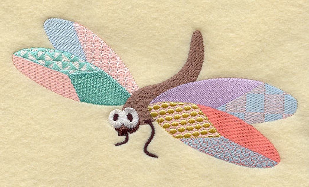 PATCHWORK DRAGONFLY - Machine Embroidered Quilt Blocks(azeb) - Etsy
