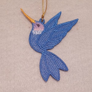 FSL PRETTY HUMMER Ornaments (3.50inch) (free Standing Lace)- 10 Machine ...