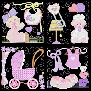 MY BABY GIRL (5inch) - 12 Machine Embroidery Designs Instant Download ...