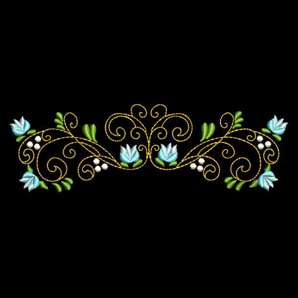 CURLY FLOWER BORDERS 4inch 10 Machine Embroidery Designs | Etsy