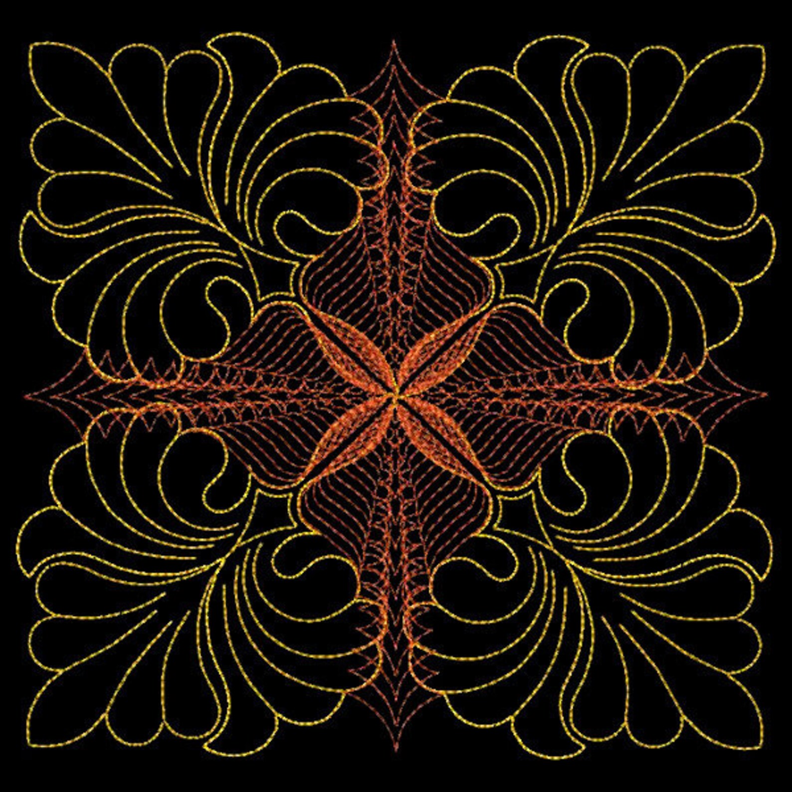 RIPPLE FEATHER QUILT Block 6inch 10 Machine Embroidery - Etsy