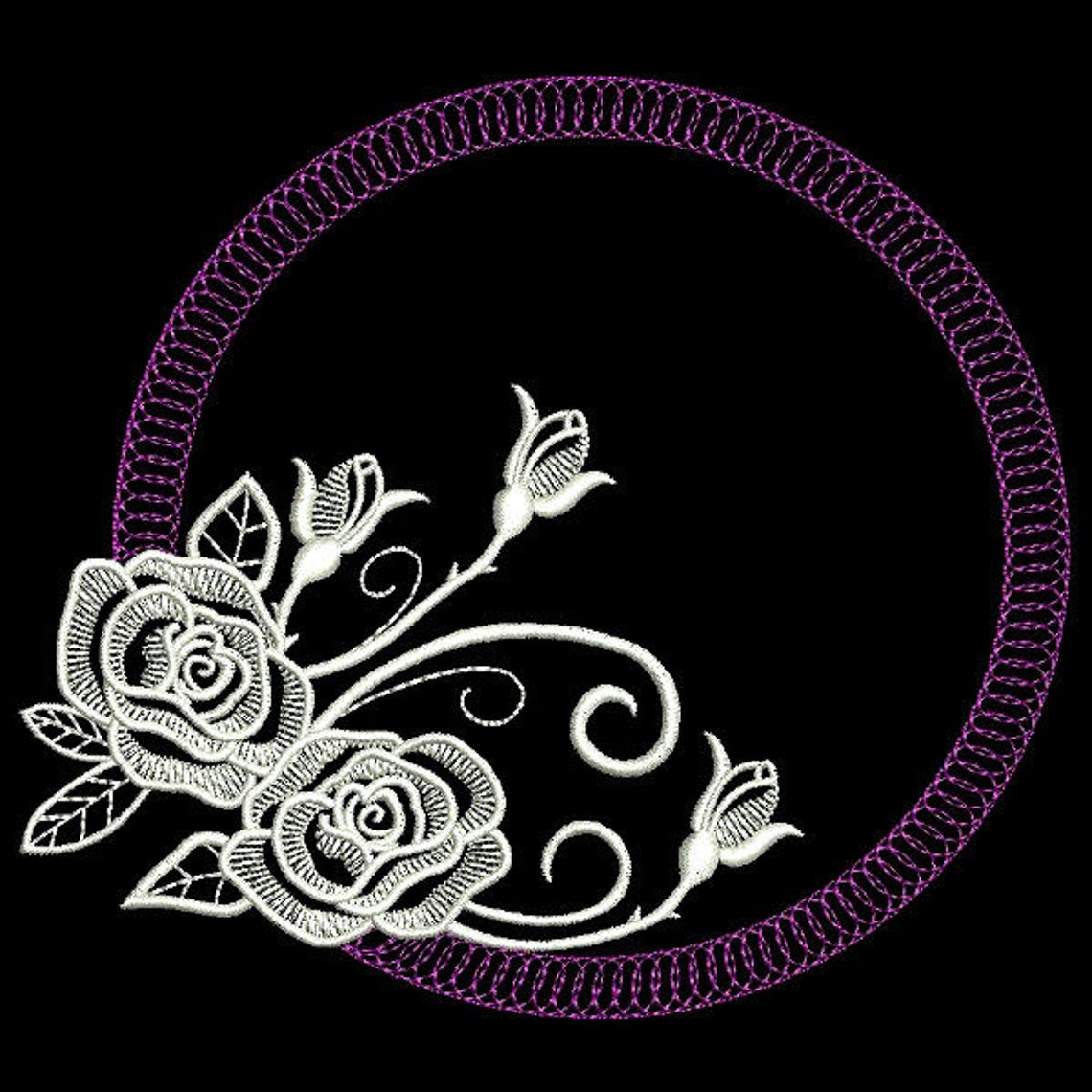 WHITE ROSE (4 INCH Size) - 10 Machine Embroidery Designs Instant ...