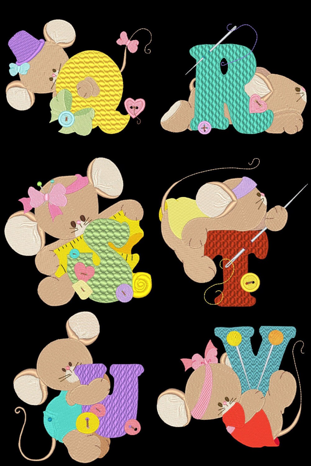 SEW SWEET MICE Alphabet 90 Machine Embroidery Designs | Etsy