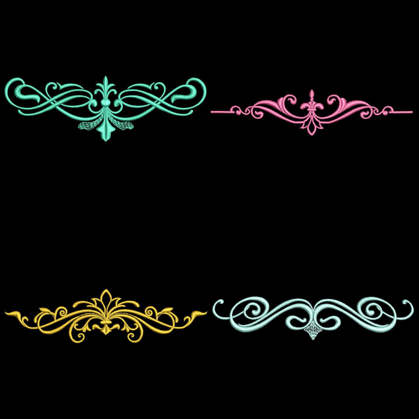ELEGANT SWIRL BORDERS 5inch 12 Machine Embroidery Designs - Etsy