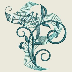 RIPPLE MUSICAL NOTES (6inch) - 10 Machine Embroidery Designs Instant ...