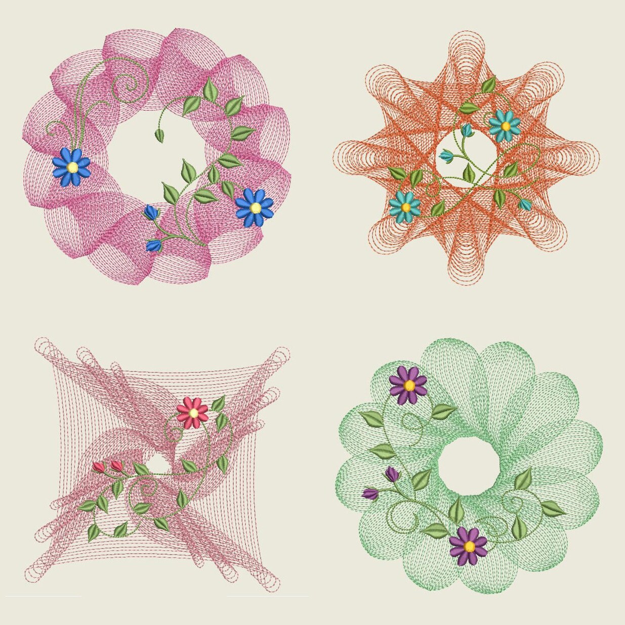 RIPPLE DAISY DESIGNS 4inch 10 Machine Embroidery Designs - Etsy