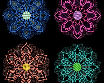 BLOOMING MEDALLIONS 4inch 12 Machine Embroidery Designs | Etsy