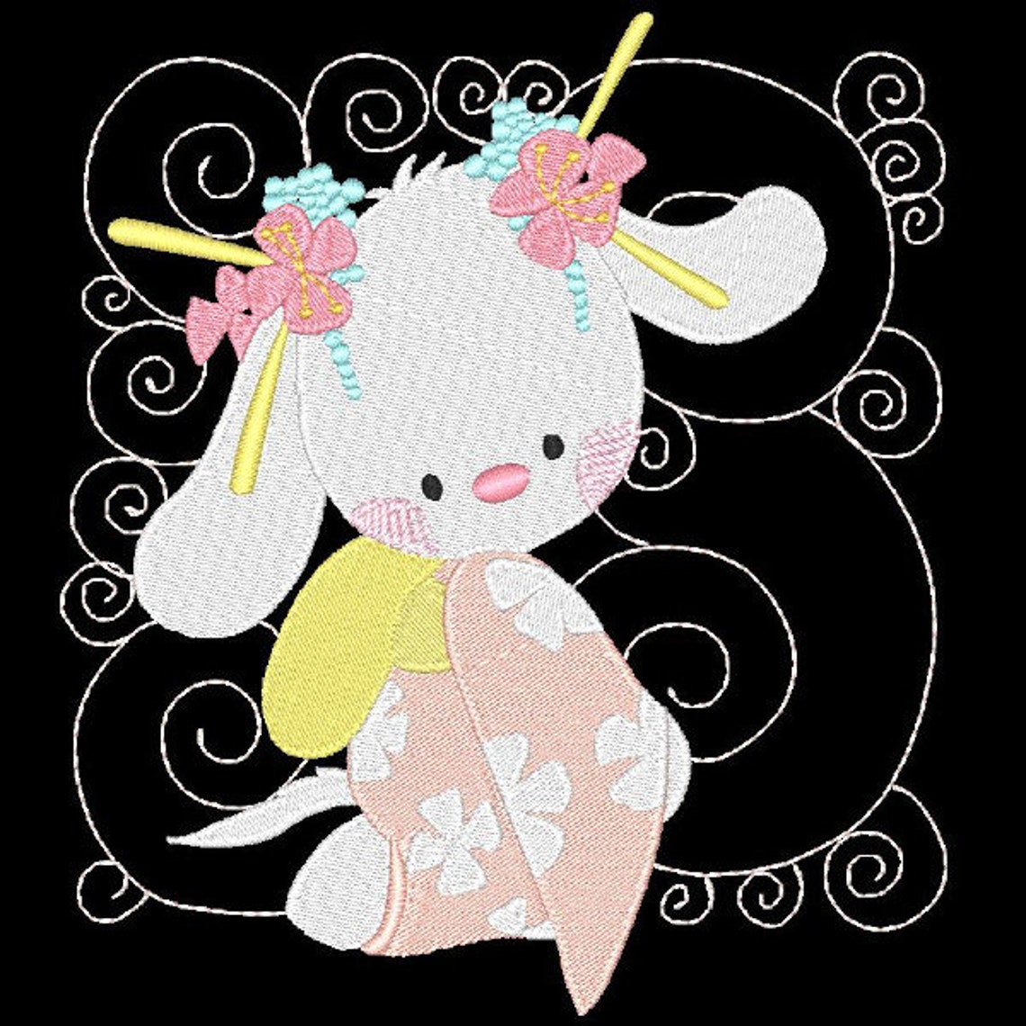 GEISHA ANIMALS 4inch 12 Machine Embroidery Designs Instant | Etsy