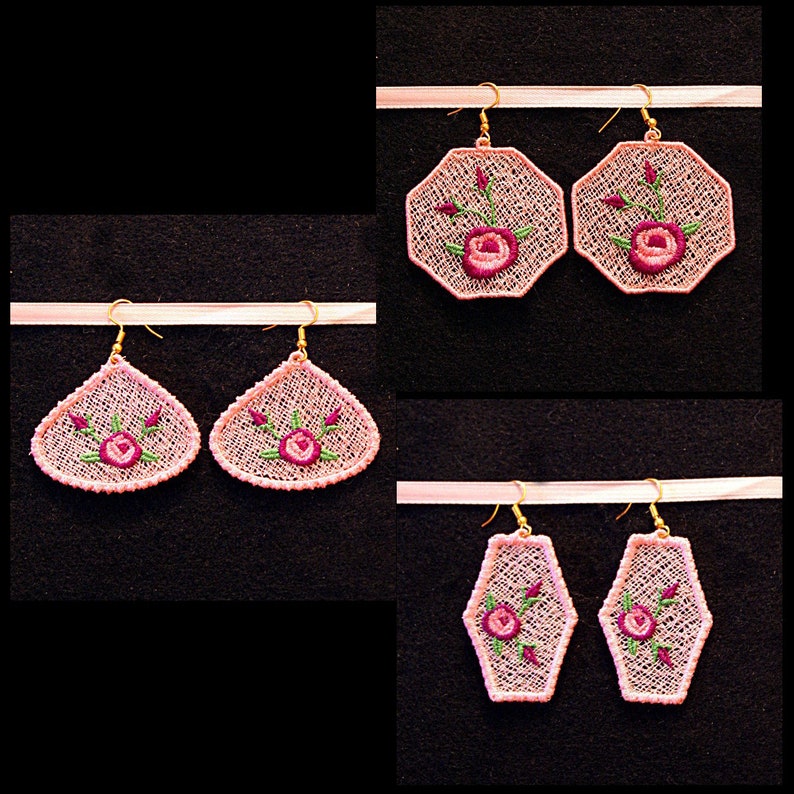 FSL FLORAL EARRINGS 2inch 10 Machine Embroidery Designs - Etsy
