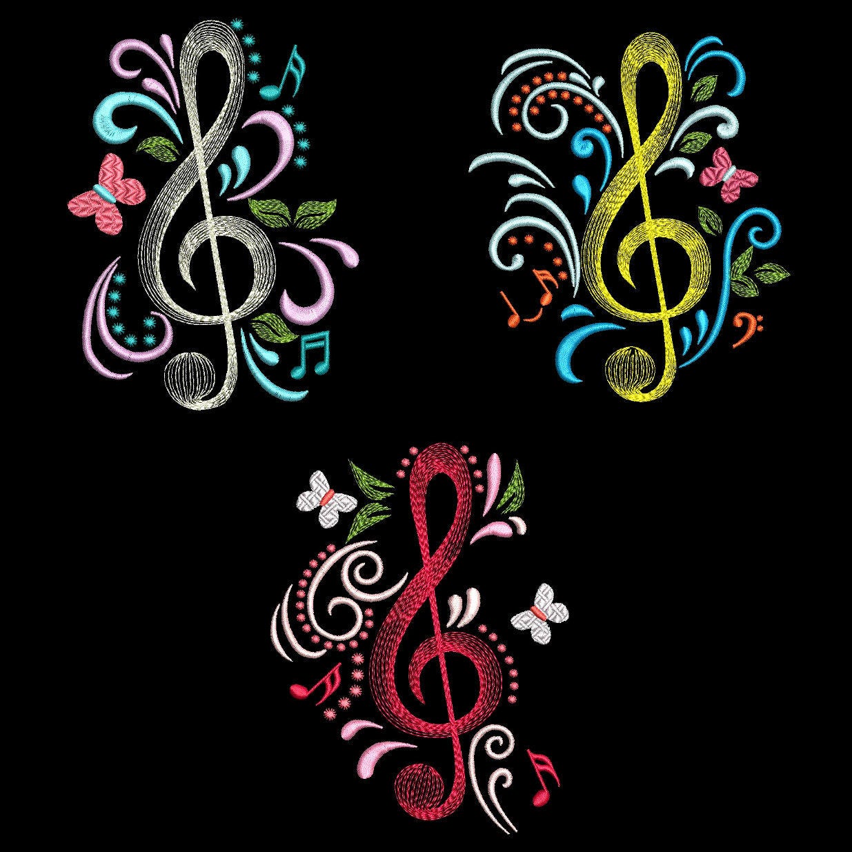 MUSIC TIME (6 INCH)-10 Machine Embroidery Design Instant Download 6x10 ...