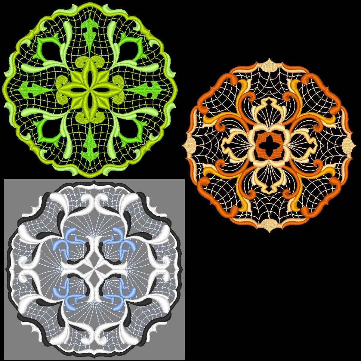 FANCY CIRCLES 5inch 10 Machine Embroidery Designs Instant | Etsy