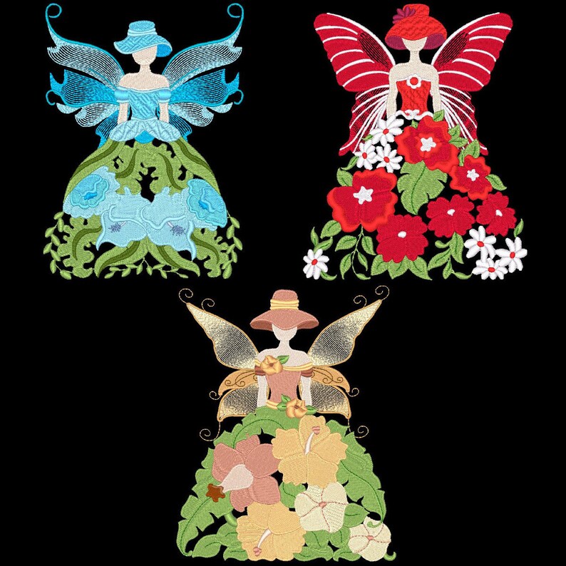 FLOWER FAIRIES 4inch 10 Machine Embroidery Designs Instant - Etsy