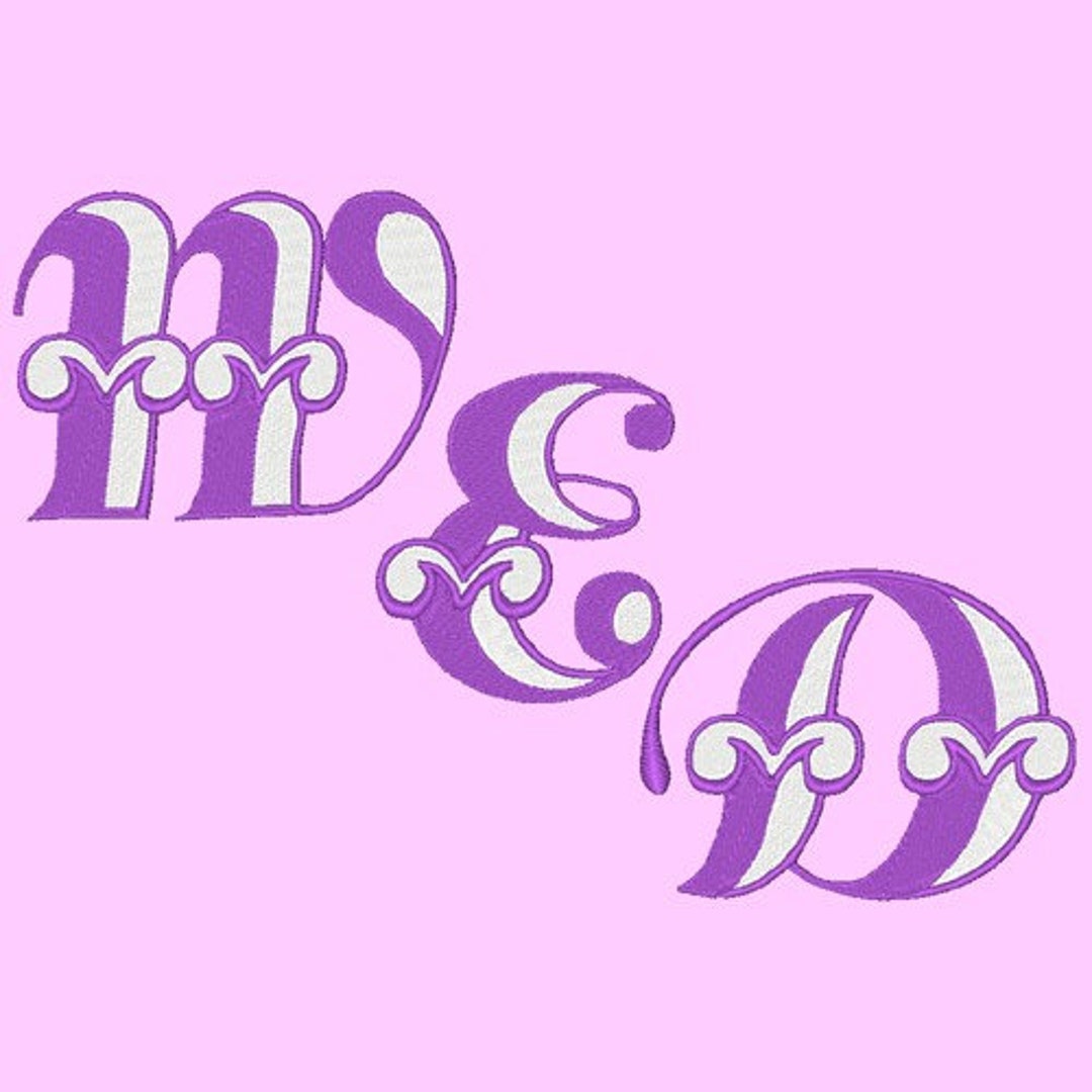 WEDDING MONOGRAM SEVEN - 78 Machine Embroidery Font Designs Instant ...