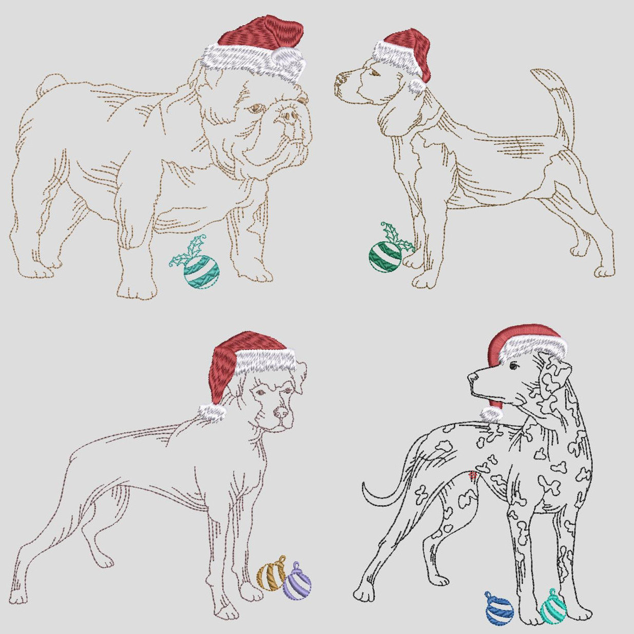 CHRISTMAS DOGGYS 6inch 12 Machine Embroidery Designs - Etsy