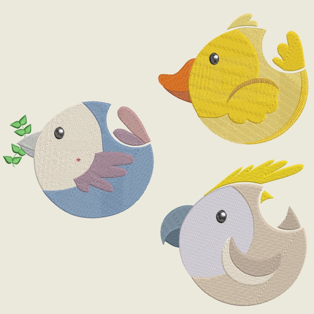 ROLY POLY BIRDS (5 Inch Size) Pack- 10 Machine Embroidery Designs ...
