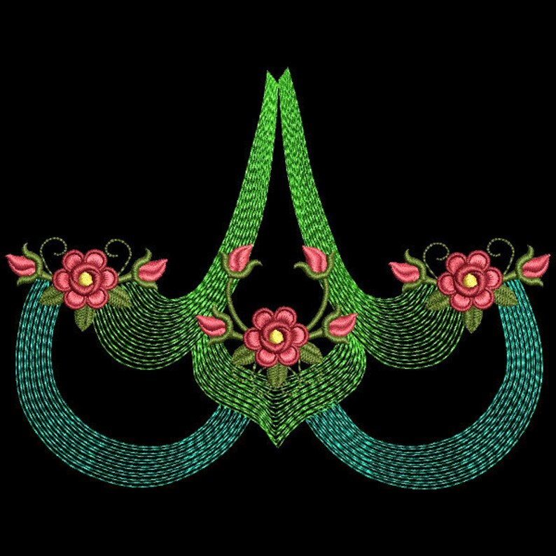 RIPPLED ROSE BLOCKS 4inch 12 Machine Embroidery Designs | Etsy