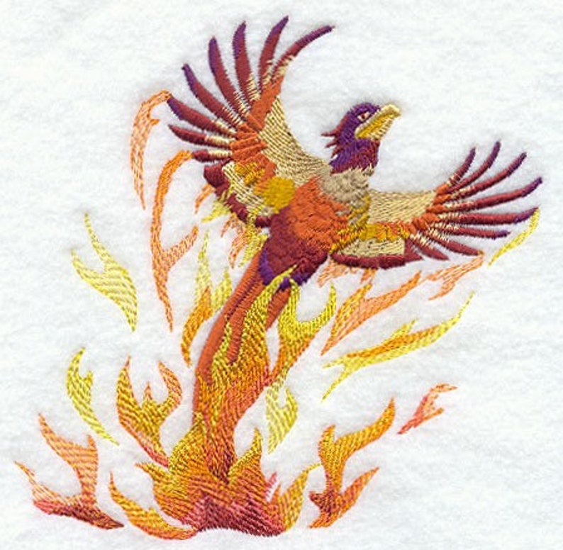 RISE of the PHOENIX Machine Embroidery Quilt Block AZEB | Etsy