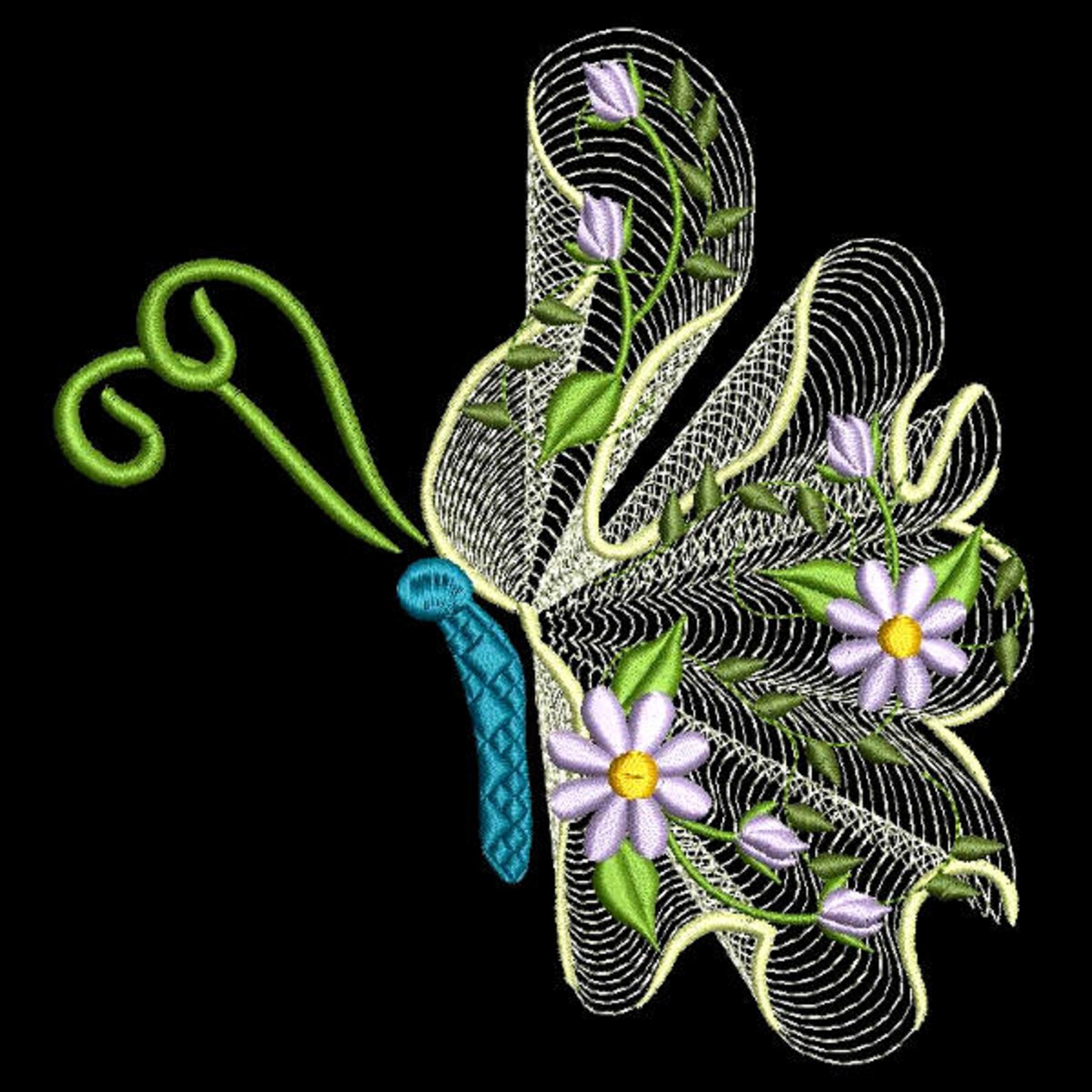 FLUTTERBY LUV 2 5 inch 10 Machine Embroidery Designs | Etsy