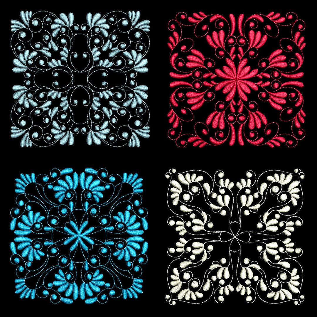 COLOR BLOCKS (4inch) - 12 Machine Embroidery Designs Instant Download ...