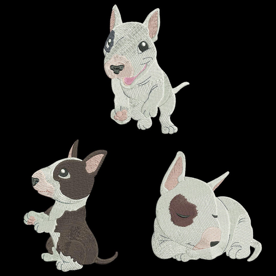 BABY BULL Terriers(5inch) - 10 Machine Embroidery Designs Instant ...