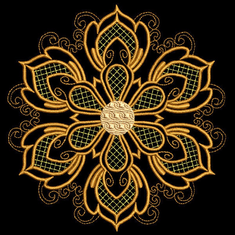 BLOOMING MEDALLIONS (5inch) - 12 Machine Embroidery Designs Instant ...