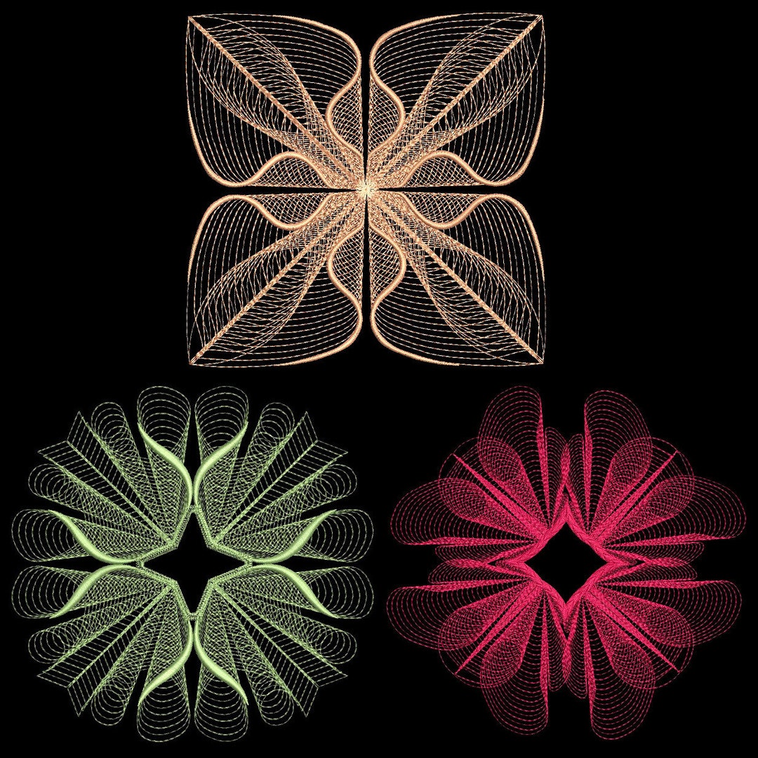 ELEGANT RIPPLE DESIGNS (5inch) - 10 Machine Embroidery Designs Instant ...