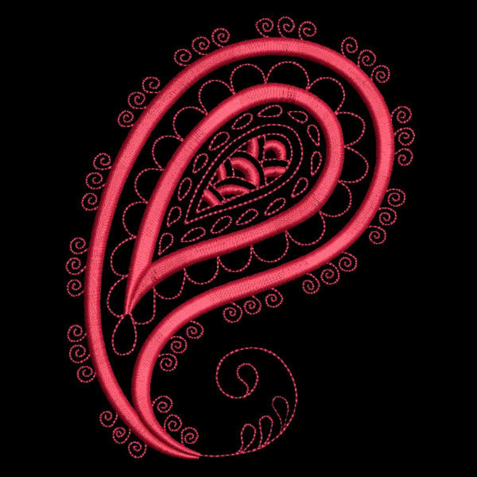 PAISLEY IN RED (4inch) - 10 Machine Embroidery Designs Instant Download ...