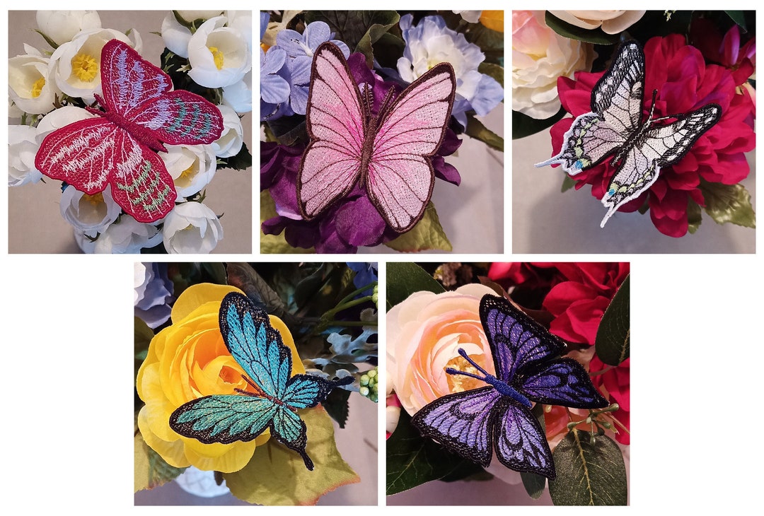 FSL BEAUTIFUL FLUTTERBY 2 (3.50 Inch) (free Standing Lace)- 5 Machine ...