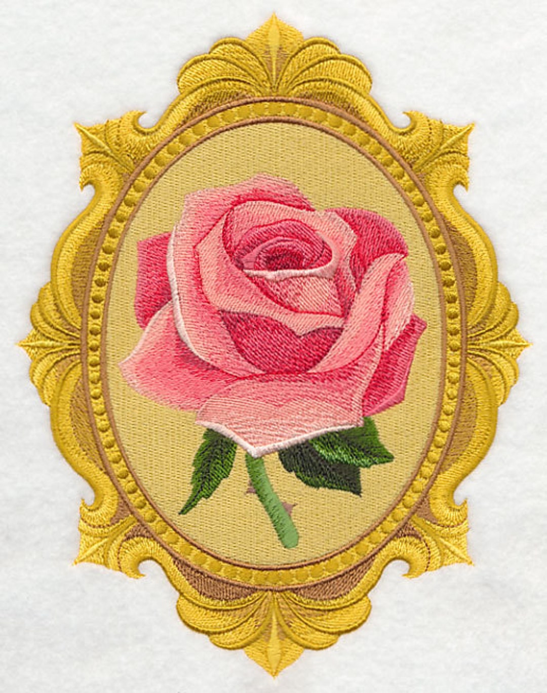 A ROSE is A ROSE CAMEO machine Embroidered Quilt Block Azeb - Etsy