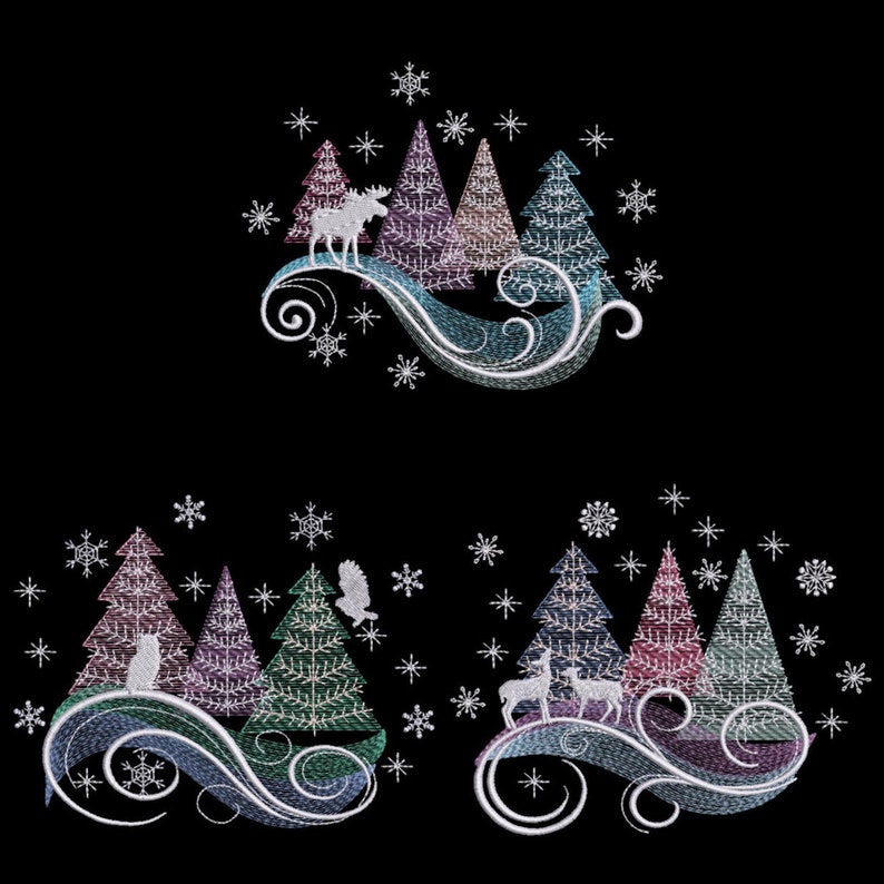 WINTERTIME SCENES 4inch 10 Machine Embroidery Designs - Etsy