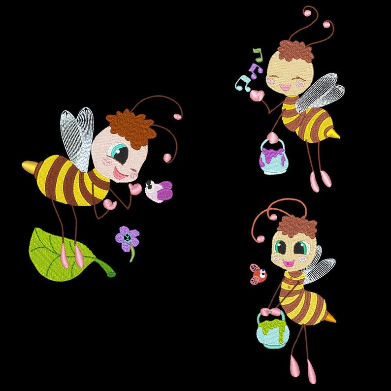 BIZZY BEE 4inch 10 Machine Embroidery Designs Instant - Etsy