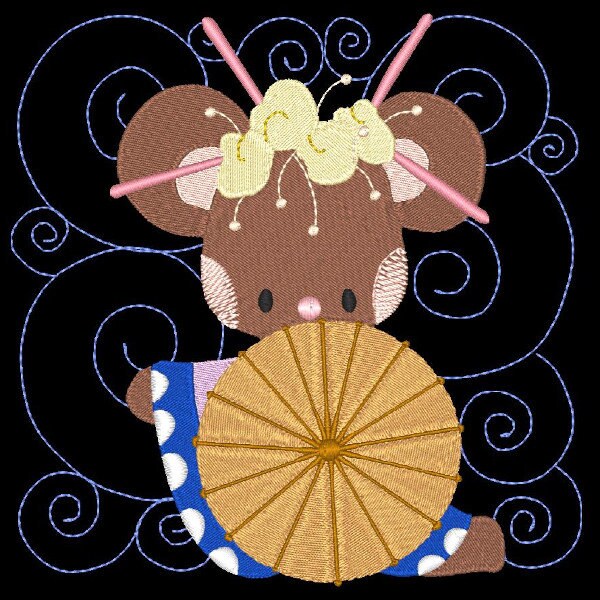 GEISHA ANIMALS 4inch 12 Machine Embroidery Designs Instant | Etsy