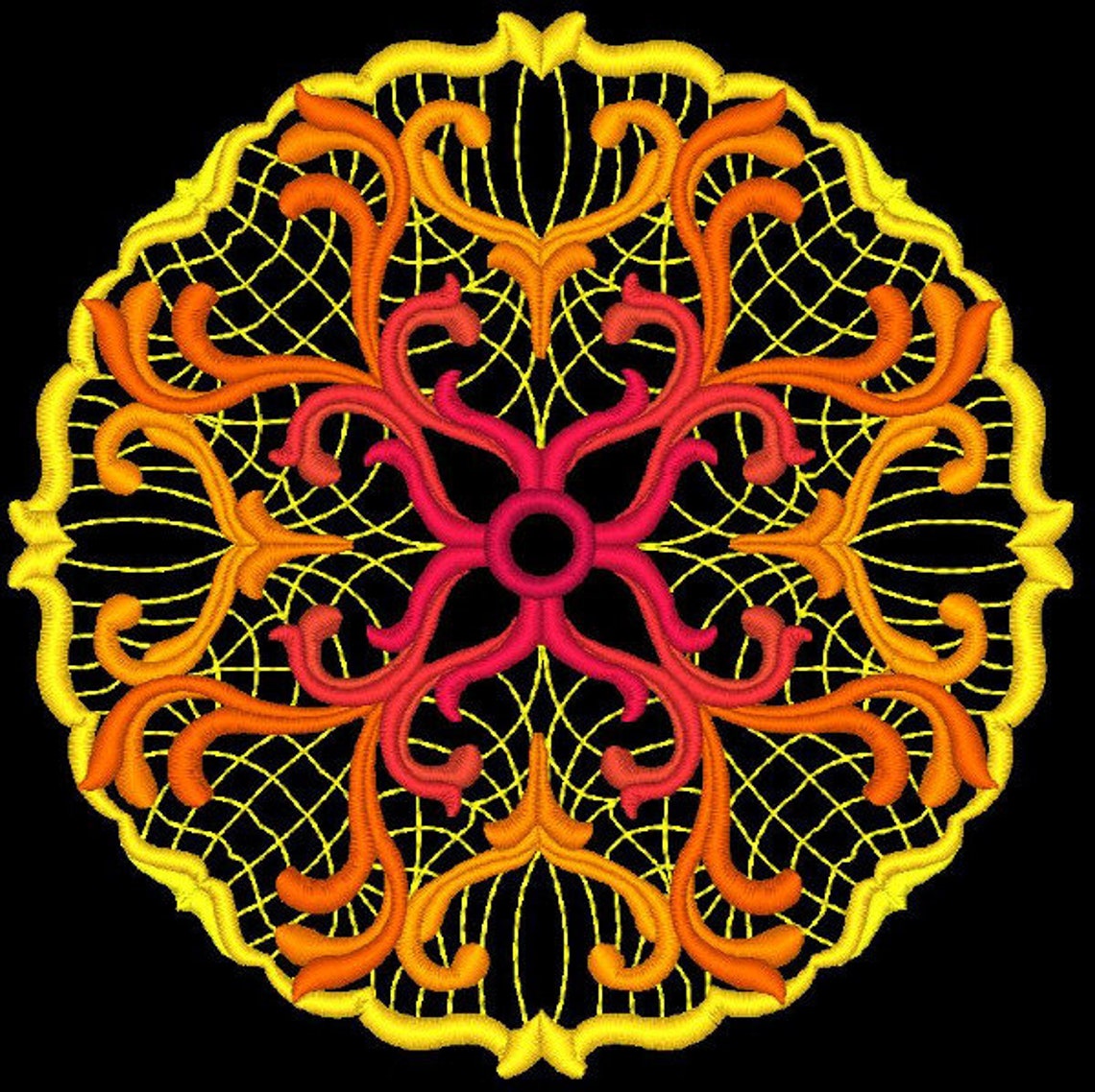 FANCY CIRCLES 5inch 10 Machine Embroidery Designs Instant - Etsy