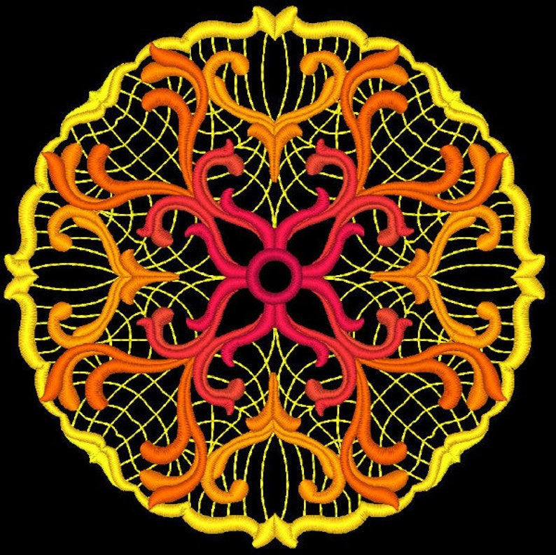 FANCY CIRCLES (5inch) - 10 Machine Embroidery Designs Instant Download ...