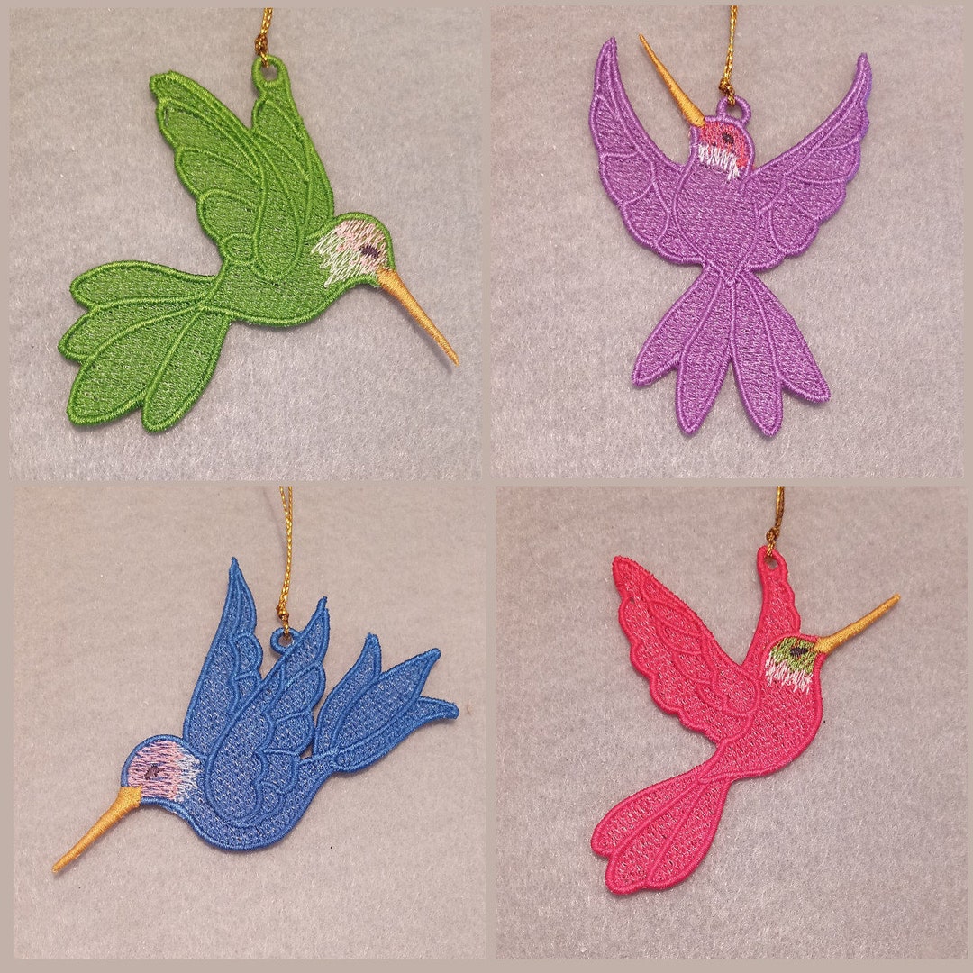 FSL PRETTY HUMMER Ornaments (3.50inch) (free Standing Lace)- 10 Machine ...