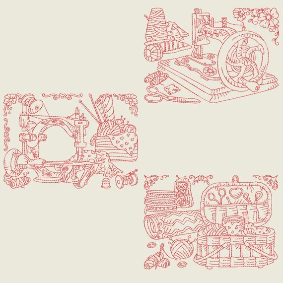 ANTIQUE SEWING COLLECTION 6inch 10 Machine Embroidery - Etsy