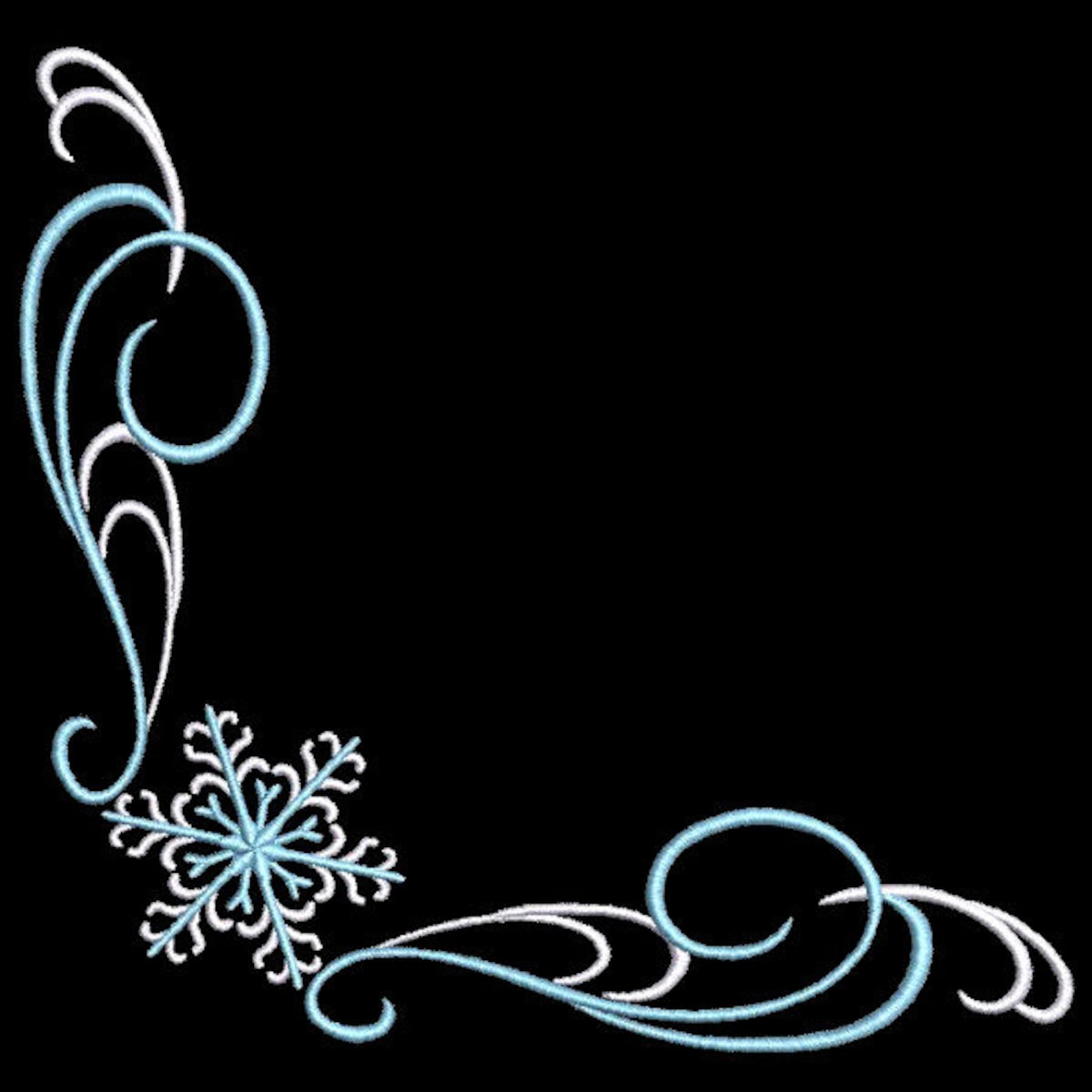 SNOWFLAKE CORNERS 5inch 10 Machine Embroidery Designs - Etsy