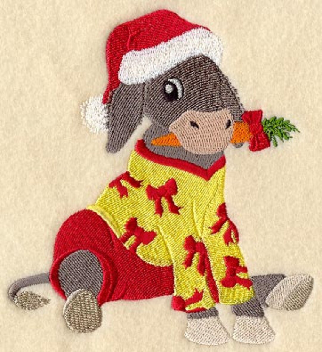 DAVEY DONKEY in CHRISTMAS Pjs Machine Embroidery Quilt Blocks azeb - Etsy