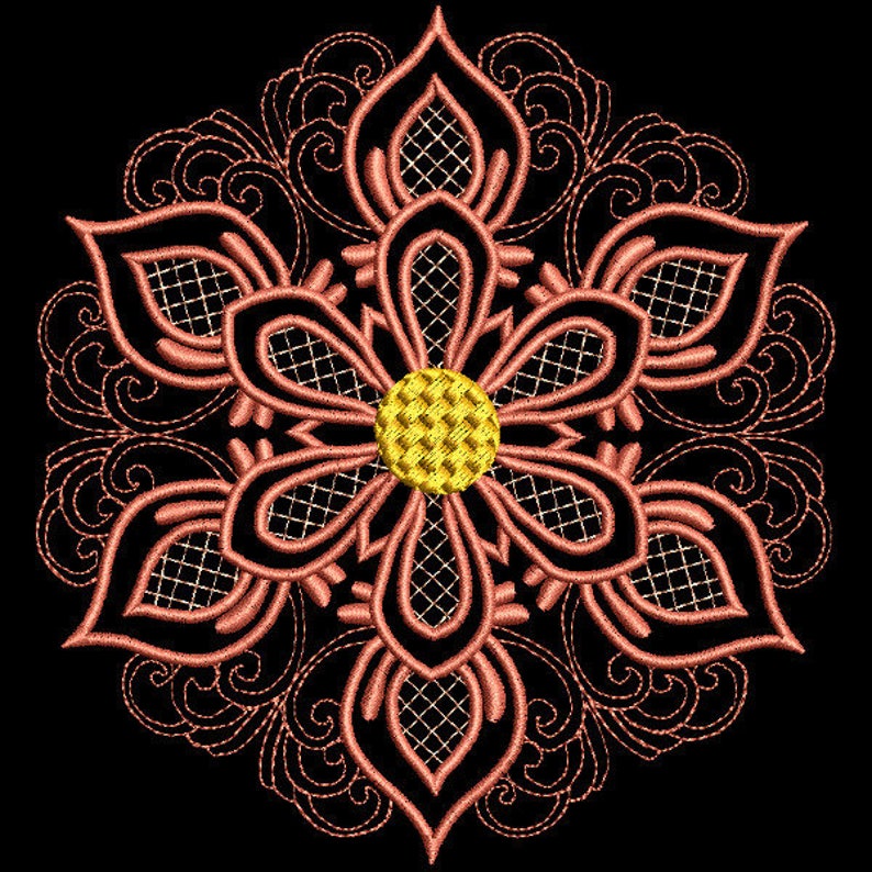 BLOOMING MEDALLIONS (5inch) - 12 Machine Embroidery Designs Instant ...