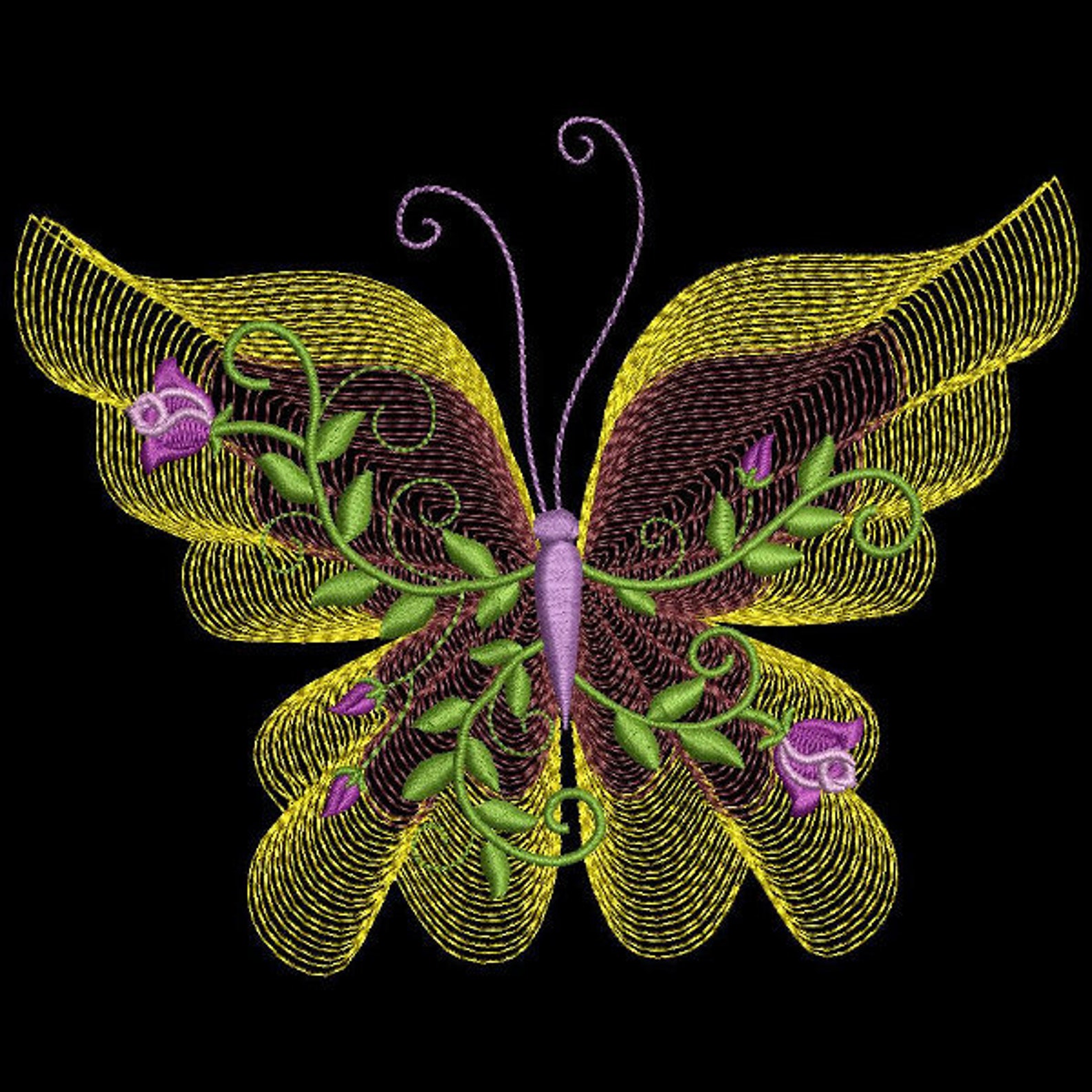 FLUTTERBY LUV #3 (6 Inch Size) Pack- 10 Machine Embroidery Designs ...